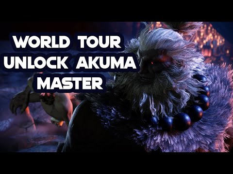 Unlock Akuma as Master in World Tour Mode in Street fighter 6