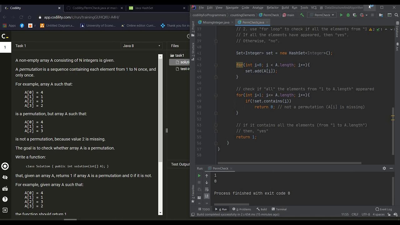 Lesson - 4:4 - PermCheck | Codility for Programmers | Problem Solving | Java