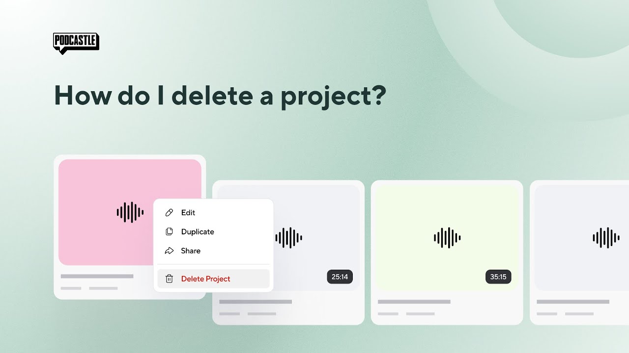 How to Delete a Project on Podcastle