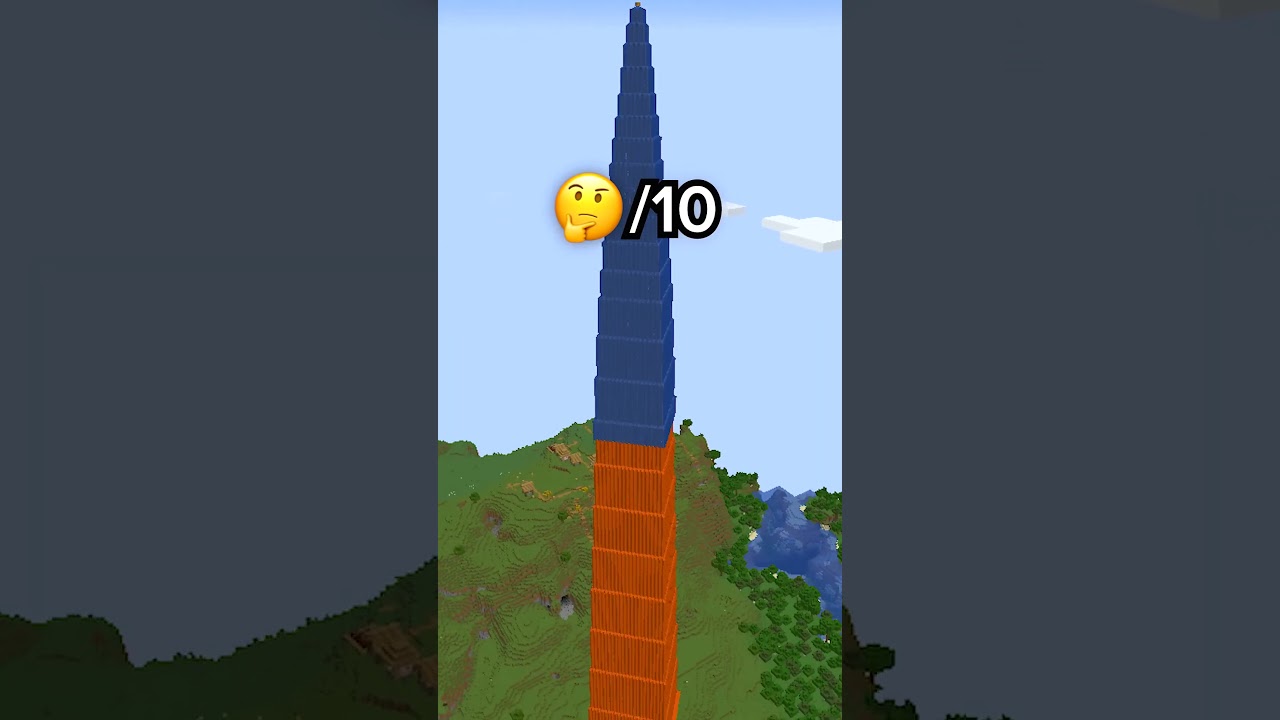 Minecraft BIGGEST Cobblestone Tower HACK 🤯