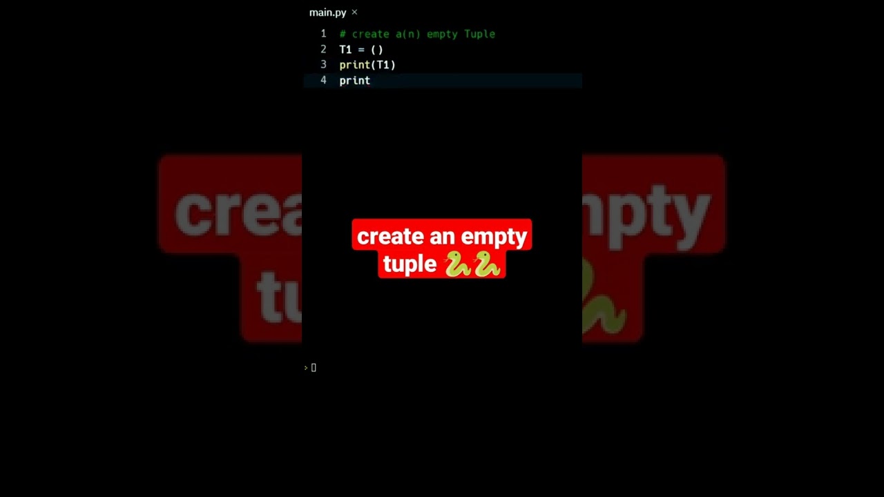create an empty tuple | python tutorial #shorts #python #cbse