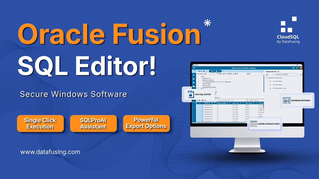 Oracle Fusion SQL Editor Demo | Faster Querying, AI Debugging & BI SQL Export | CloudSQL