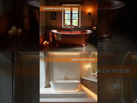 Stunning bathtub styles to elevate your bathroom! #bathroomdesign #bathtub #interiordesign