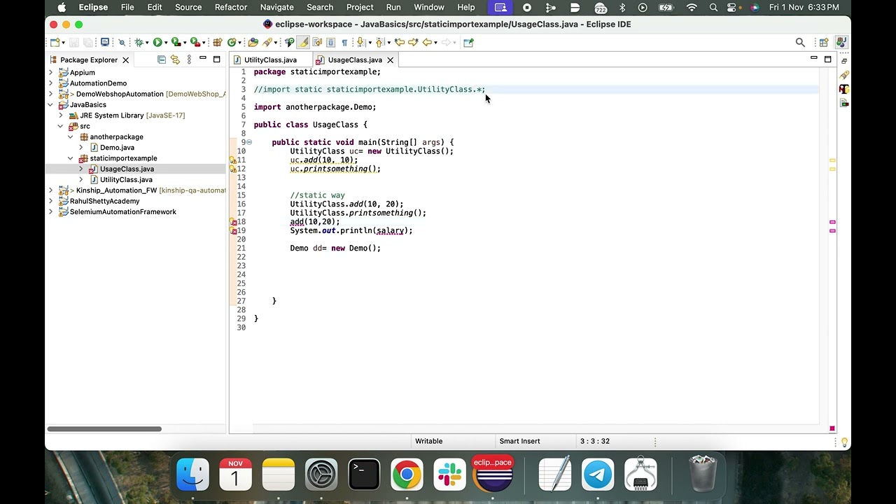 2 static import in java