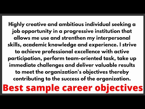 Career objective in resume for fresher | Best 9 sample career objectives.