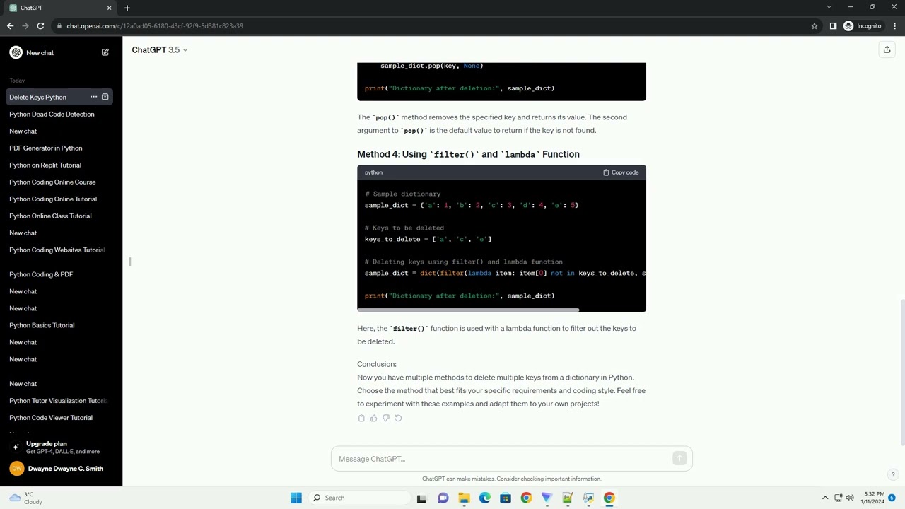 python delete multiple keys from dict