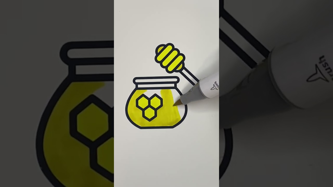 🍯🎨 Sweet Moments: Honey and Jar Coloring Page! 🖍️✨