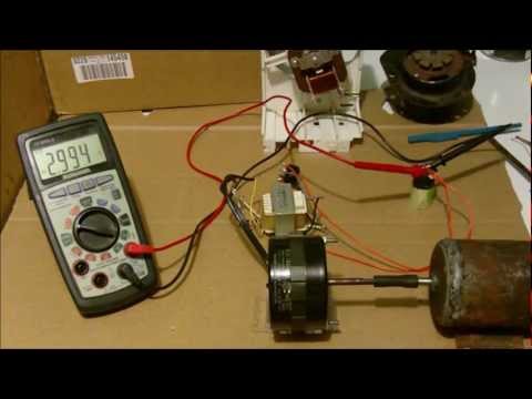 Small Induction motor conversion to generator (example)