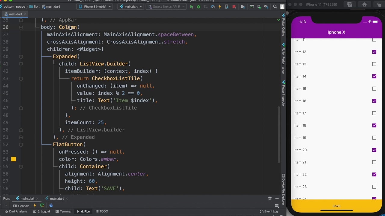 Flutter iPhone X bottom notch padding fix