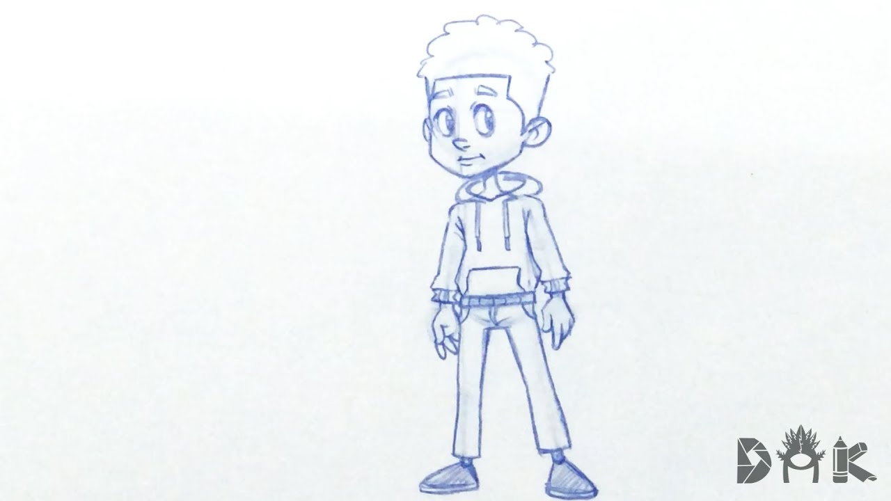 How to Draw a Cartoon Character Wearing a Hoodie