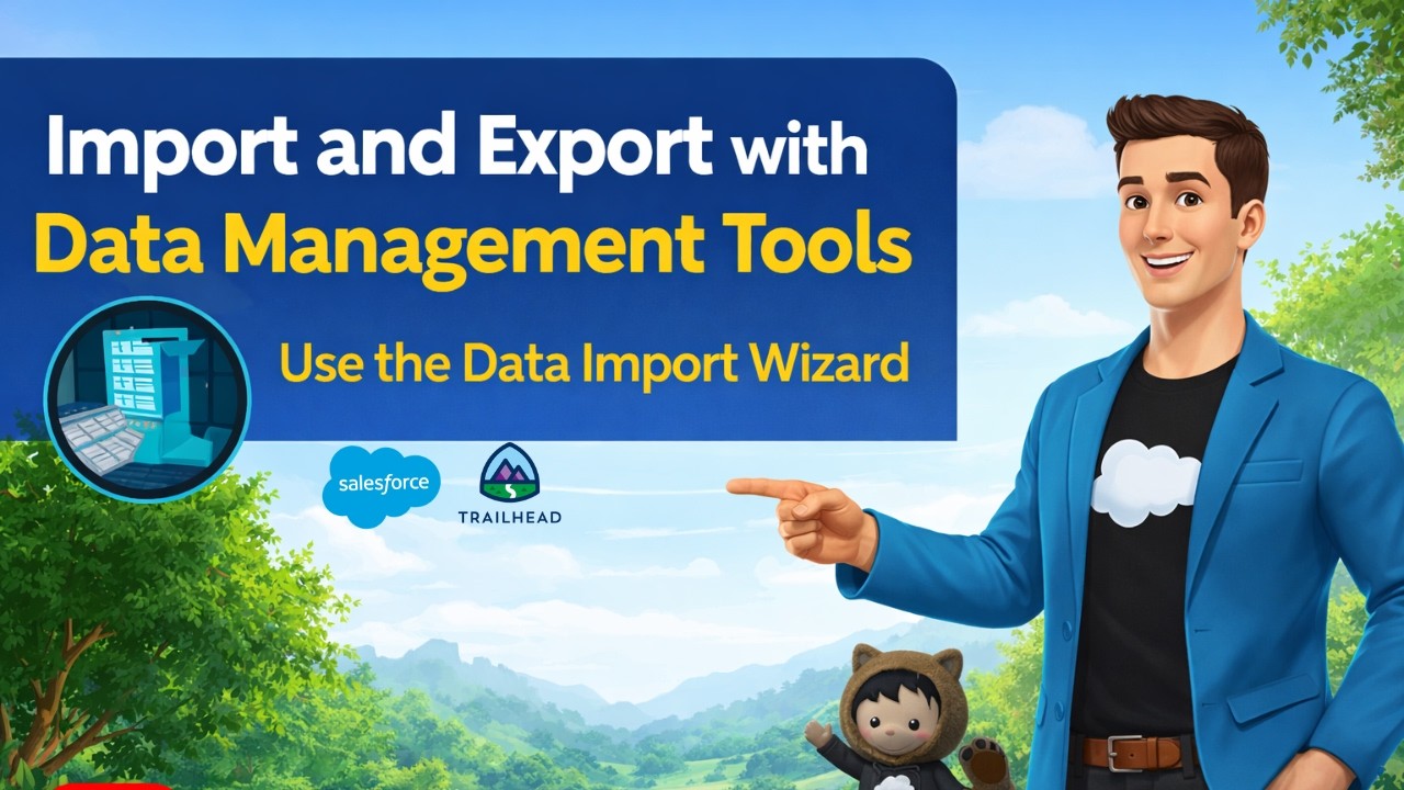 Import and Export with Data Management Tools | Use the Data Import Wizard | Trailhead / Salesforce