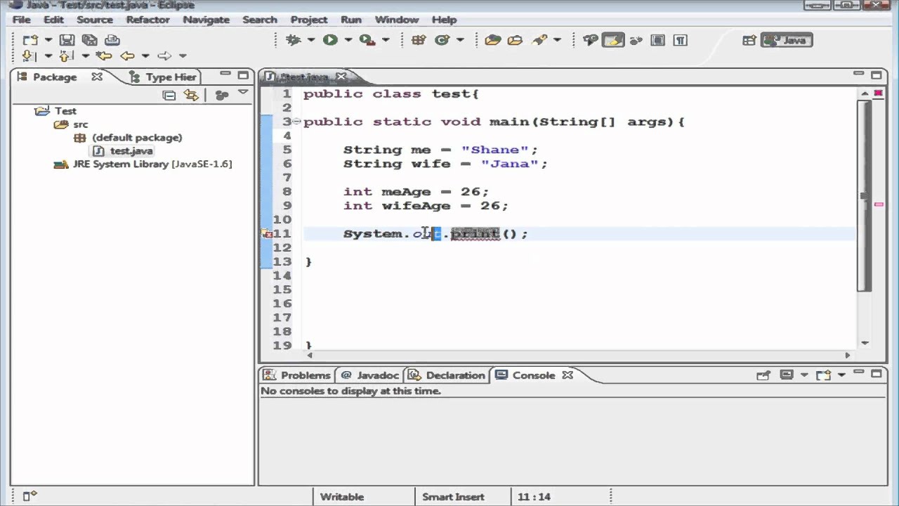Beginner Java Tutorial #4 Declaring & Initializing Variables, Displaying Text