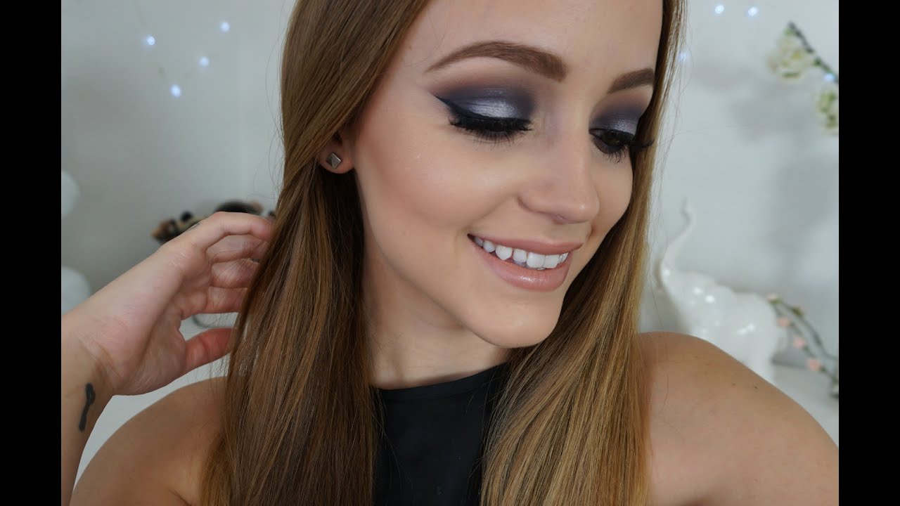 Navy Blue & Silver Smokey Eye | Makeup Tutorial