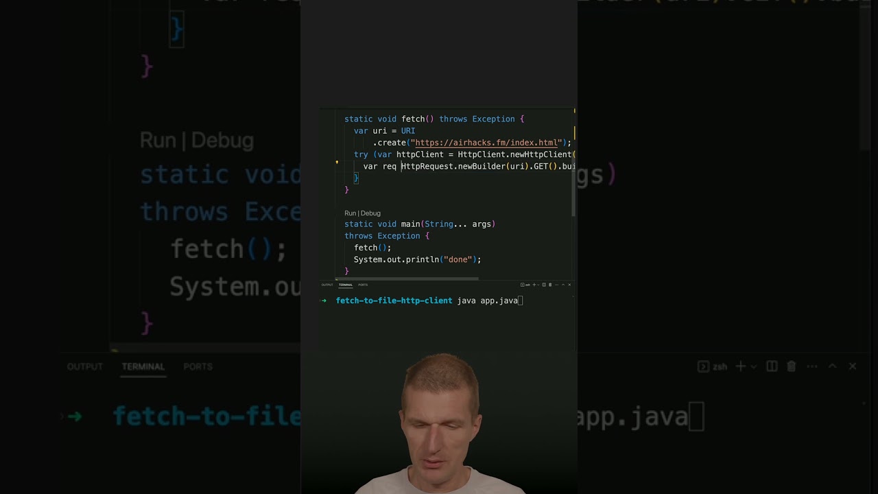 HttpClient: How to Fetch Content Directly To a File #java #shorts #coding #airhacks