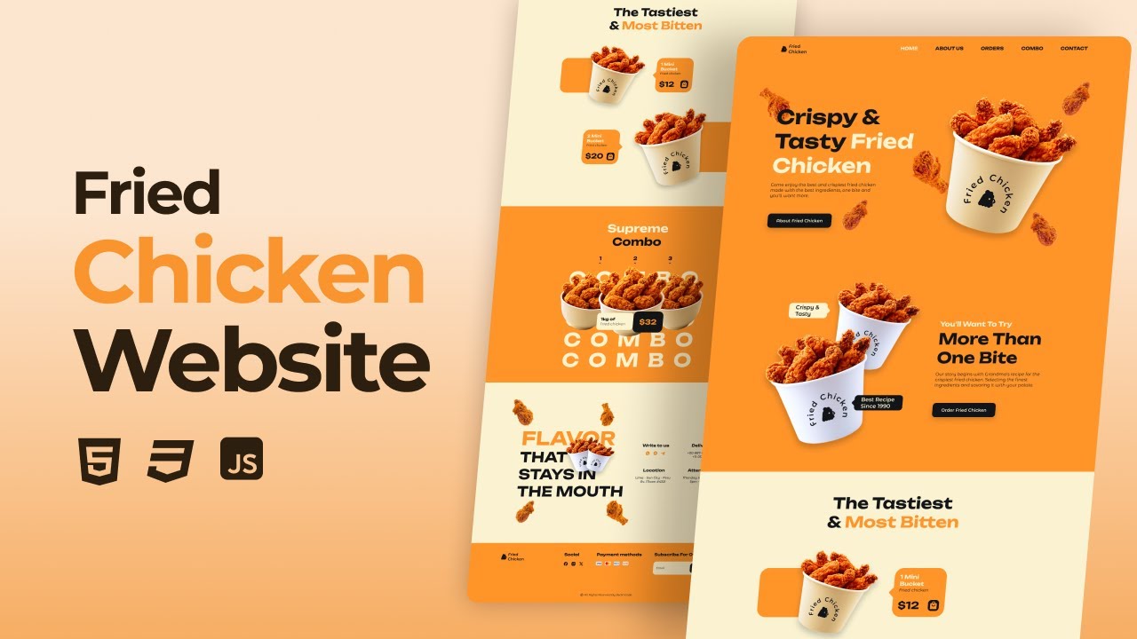 Responsive Fried Chicken Website Using HTML CSS JavaScript
