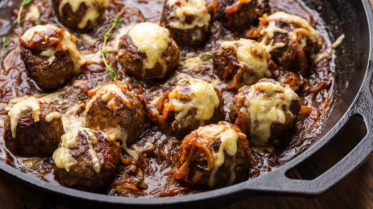 French Onion Meatballs - The Most Outrageous Comfort Food