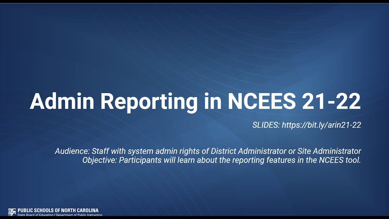 Admin Reporting in NCEES 21-22