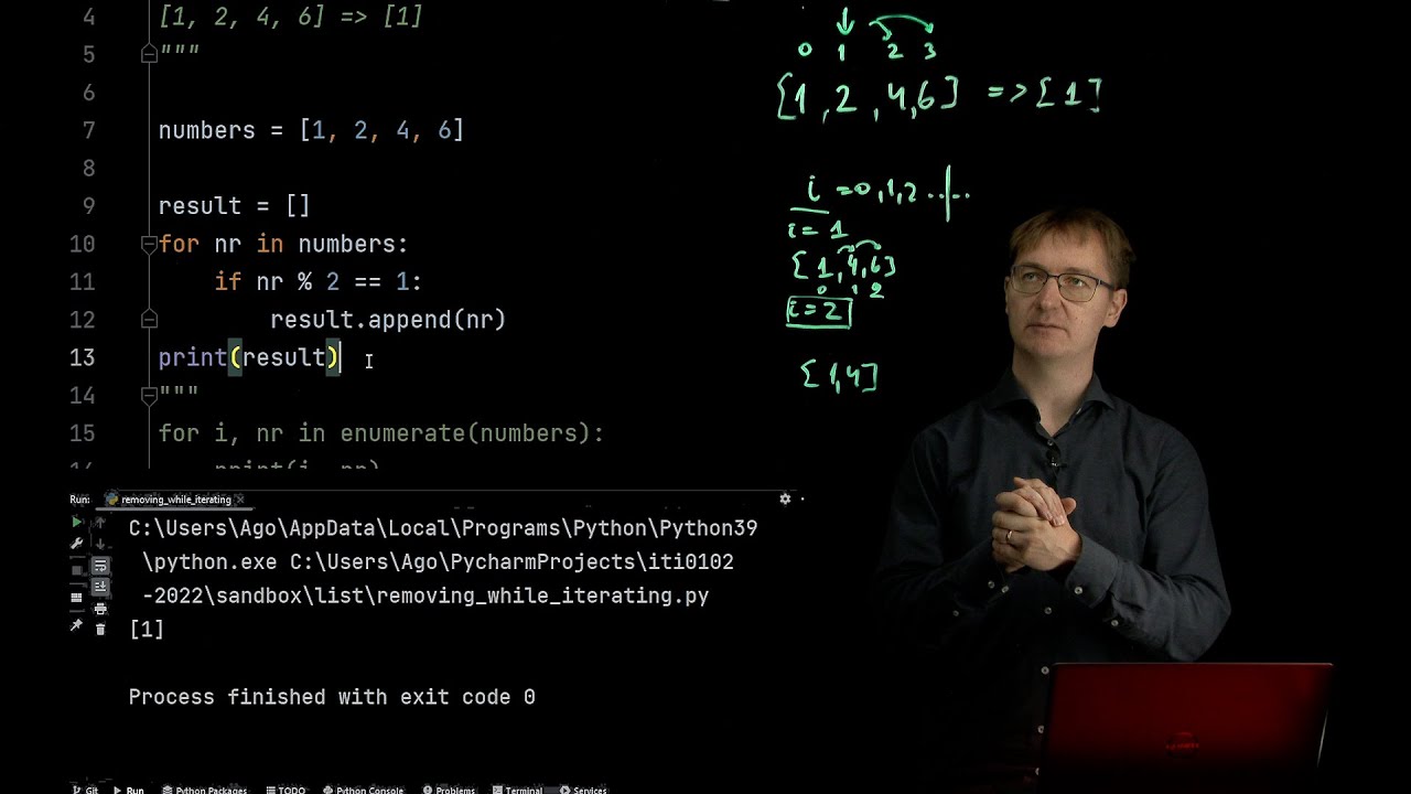 Python (eng) - Code example: remove elements while iterating