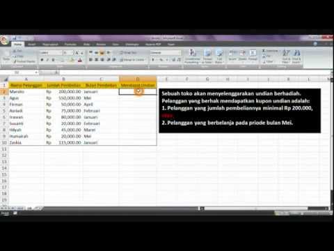 Tutorial 7. Fungsi Logika AND dan OR Pada Program Microsoft Excel 2007 ...