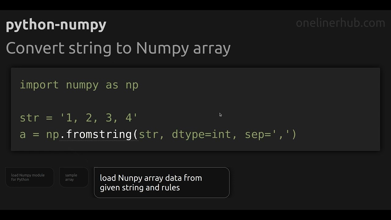 Convert string to Numpy array