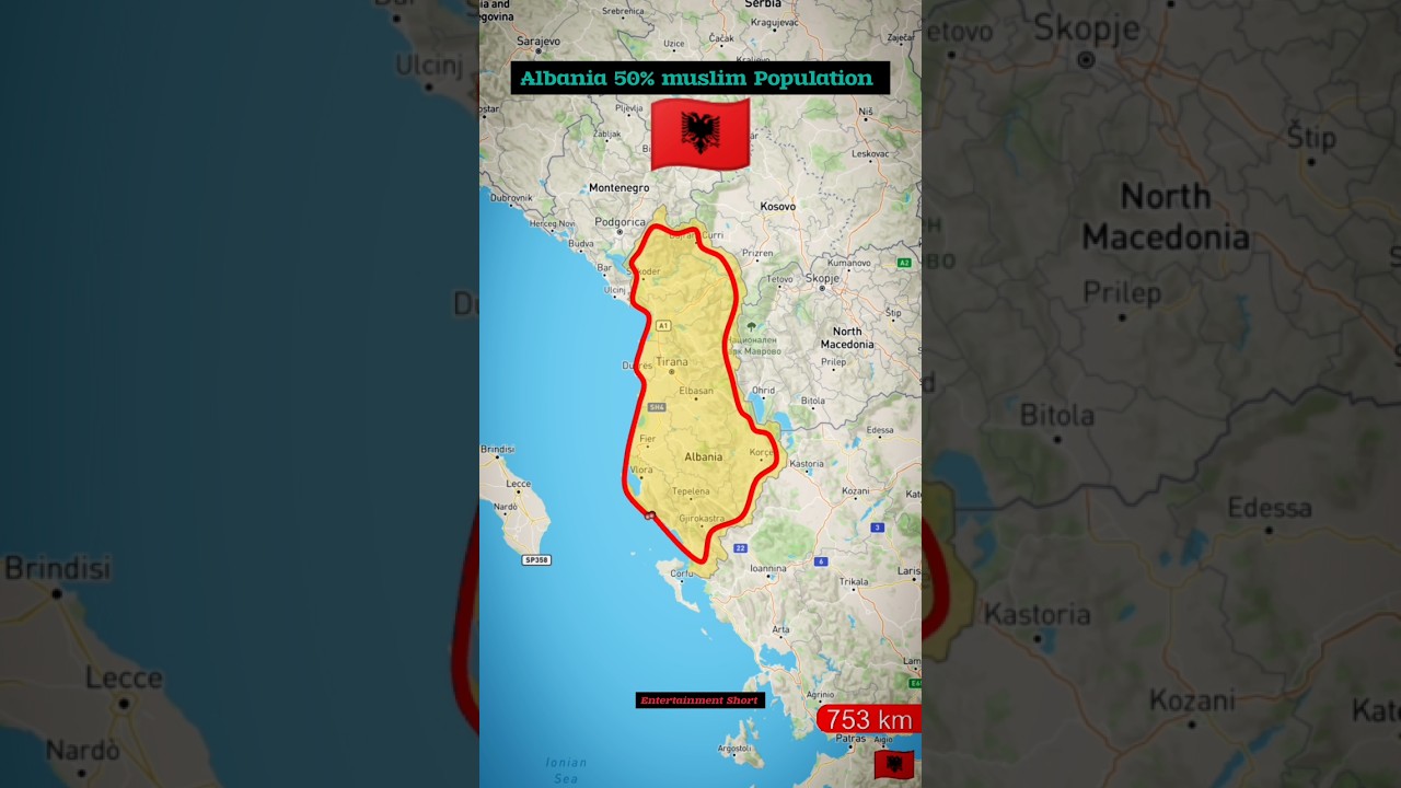 Albania Map 🇦🇱 Albania 50% Muslim Population Country/ #albania #Map #muslim #youtubeshorts
