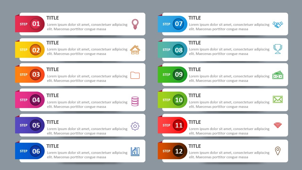 12 Points Agenda Slide in PowerPoint