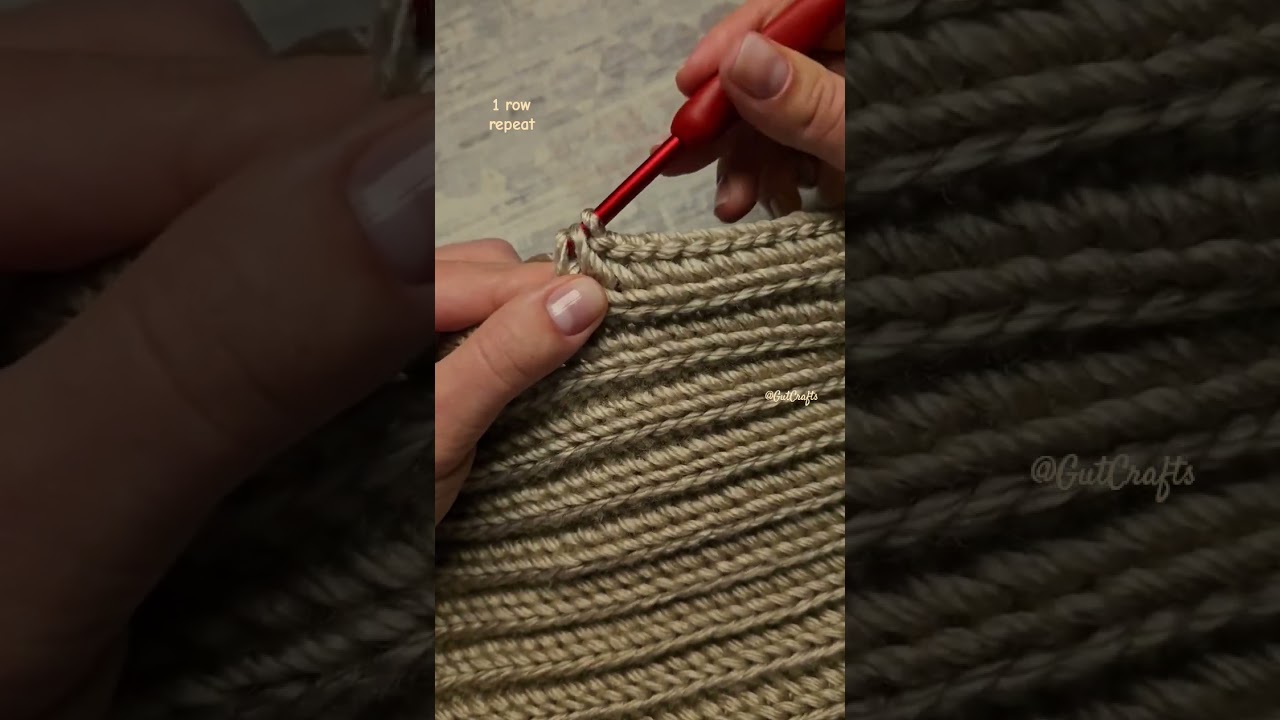 Herringbone Stitch 1 Row Repeat Rib Crochet Pattern #crochettutorial #easycrochet #knitting #diy