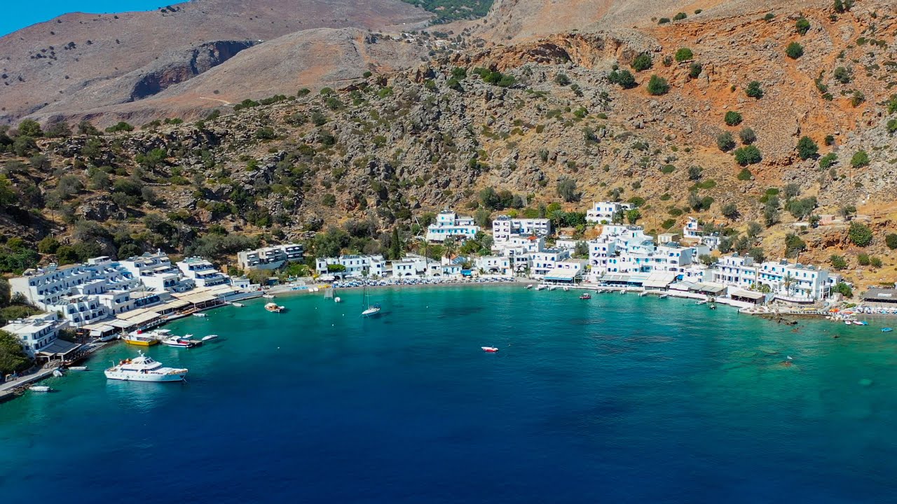 Loutro village Chania Crete Greece 4K