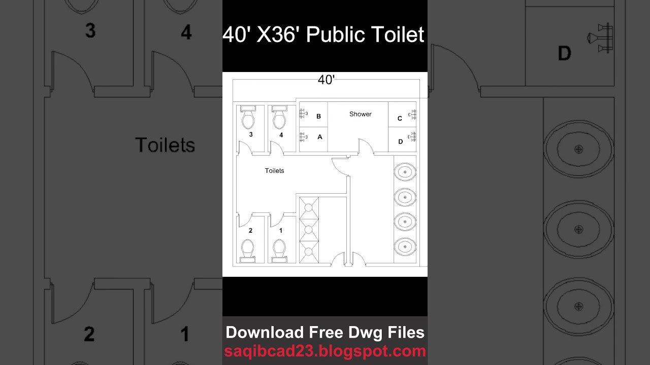 40 x 36 Public Toilet   | 40 by 36 Public  Plan | 40 X 36  kaa Map #shorts #building_plan