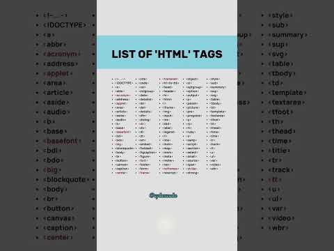 List of HTML Tags 👨💻. #htmltags #tags #html #htmltutorial #htmlcoding