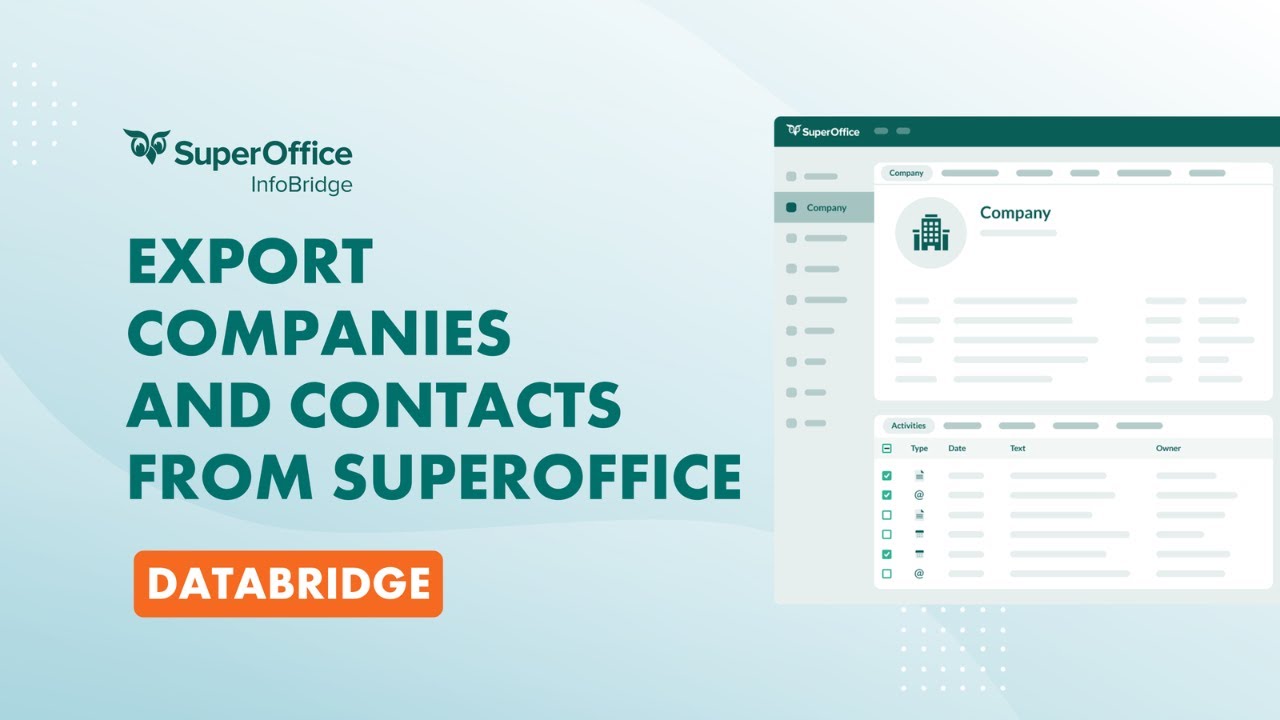 DataBridge - export from SuperOffice