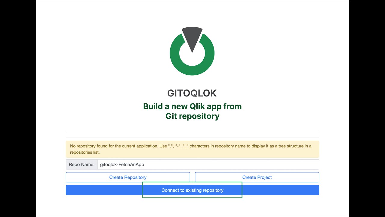 Gitoqlok - Import Qlik app from existing repository
