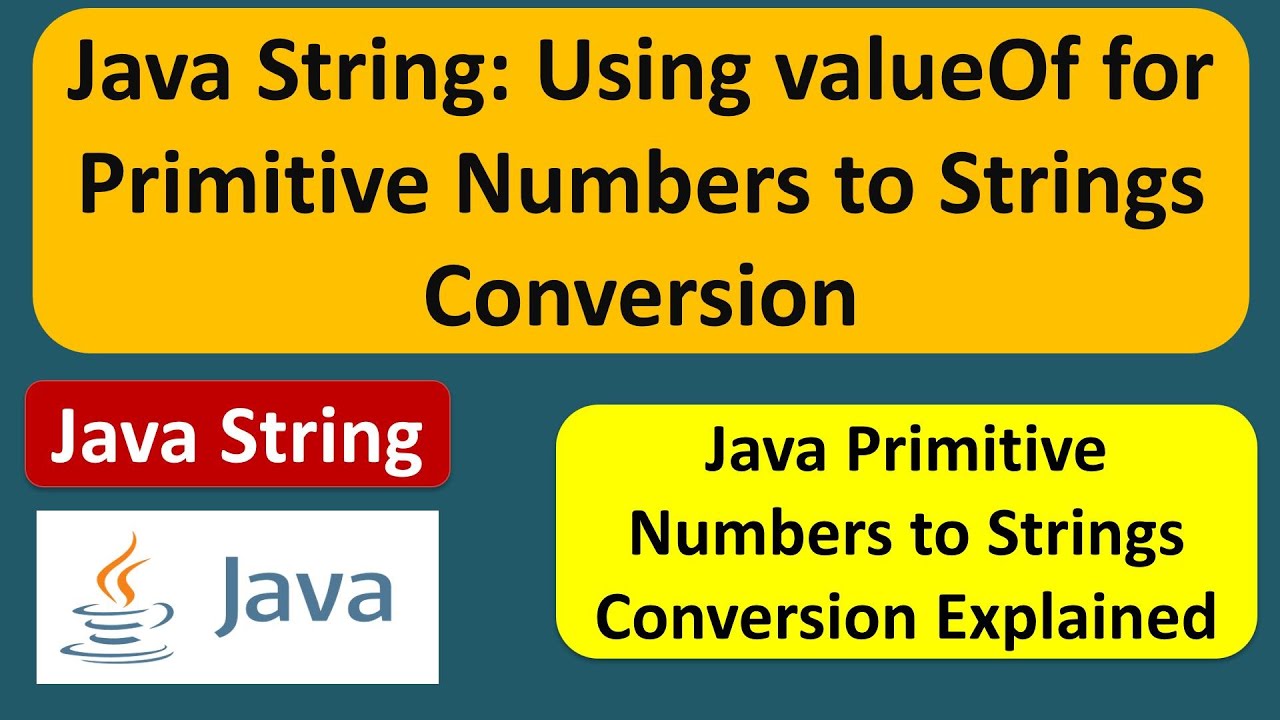 Java String: Using valueOf for Primitive Numbers to Strings Conversion | Java Tutorial