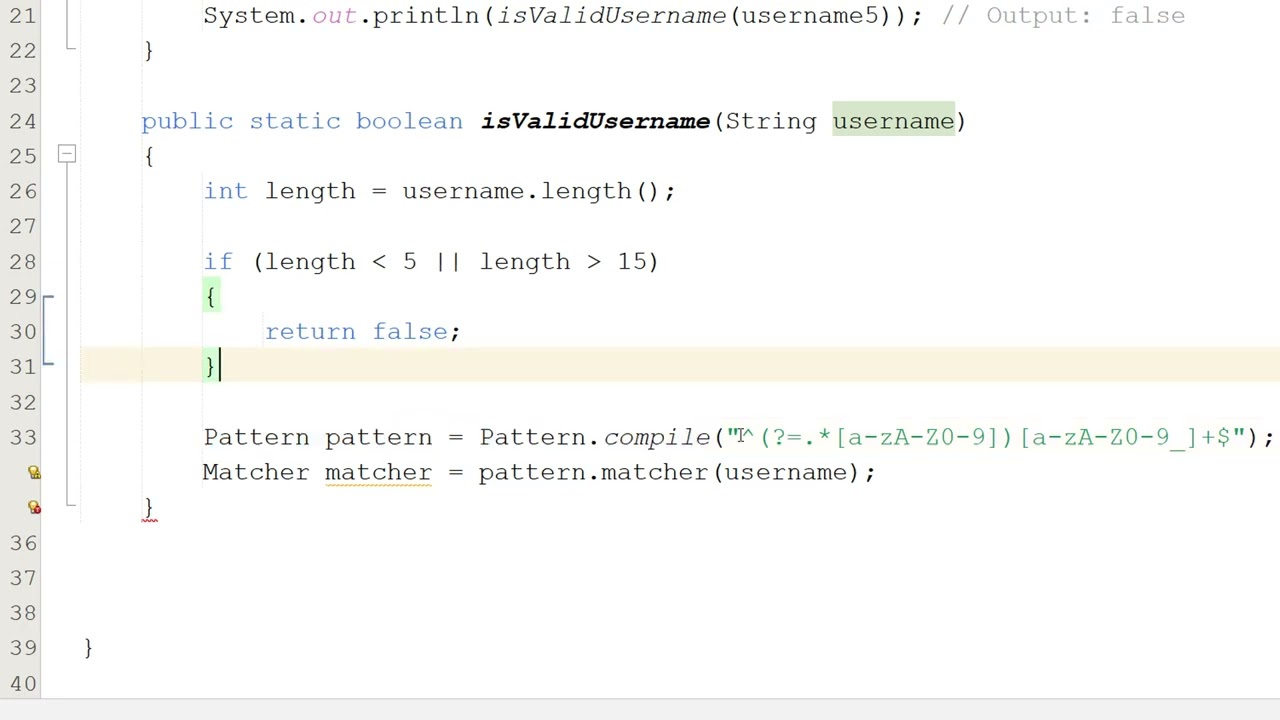 How to Validate a Username Using Java (Simple)