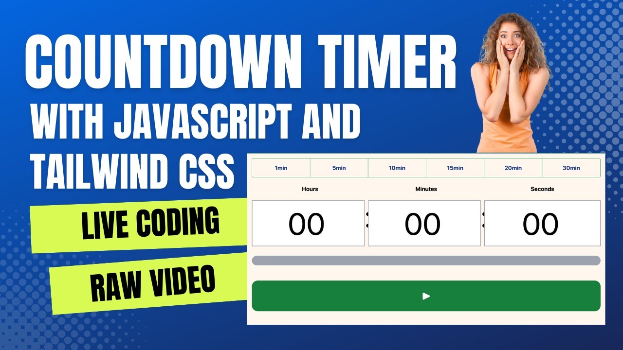 Live Coding: Custom Countdown Timer with JavaScript & Tailwind CSS - Watch & Learn