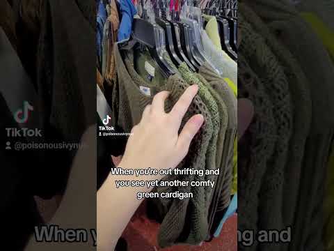 green cardigan gang #comfortable #comfy #thrifting #goblincore #gremlincore #thrift #green #cozy