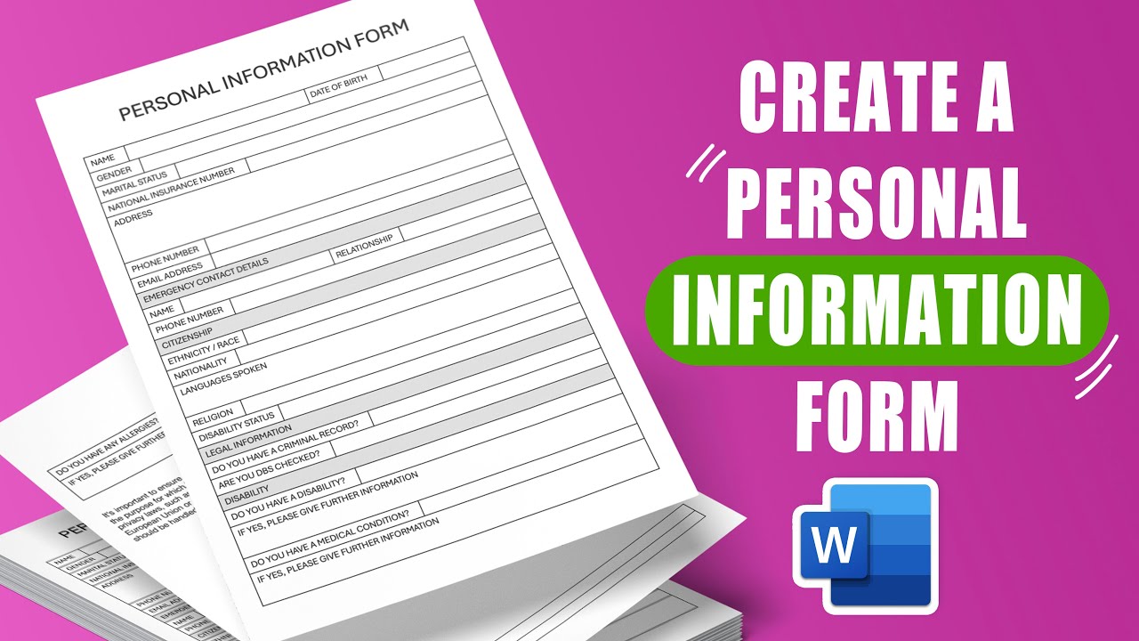 Create a Personal Information Form in Word