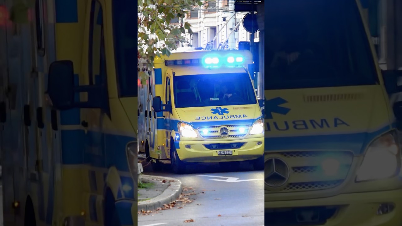 🚨 Geneva Emergency Ambulance | Lights Flashing, Siren Blasting