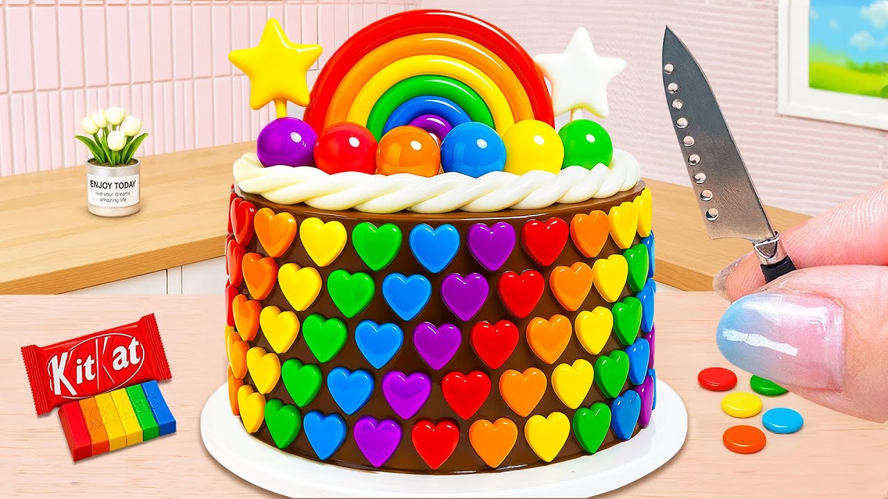 Mesmerizing Rainbow Heart Cake Idea 🌈💖 Top Adorable Mini Cake Decorating ✨The Cake Corner