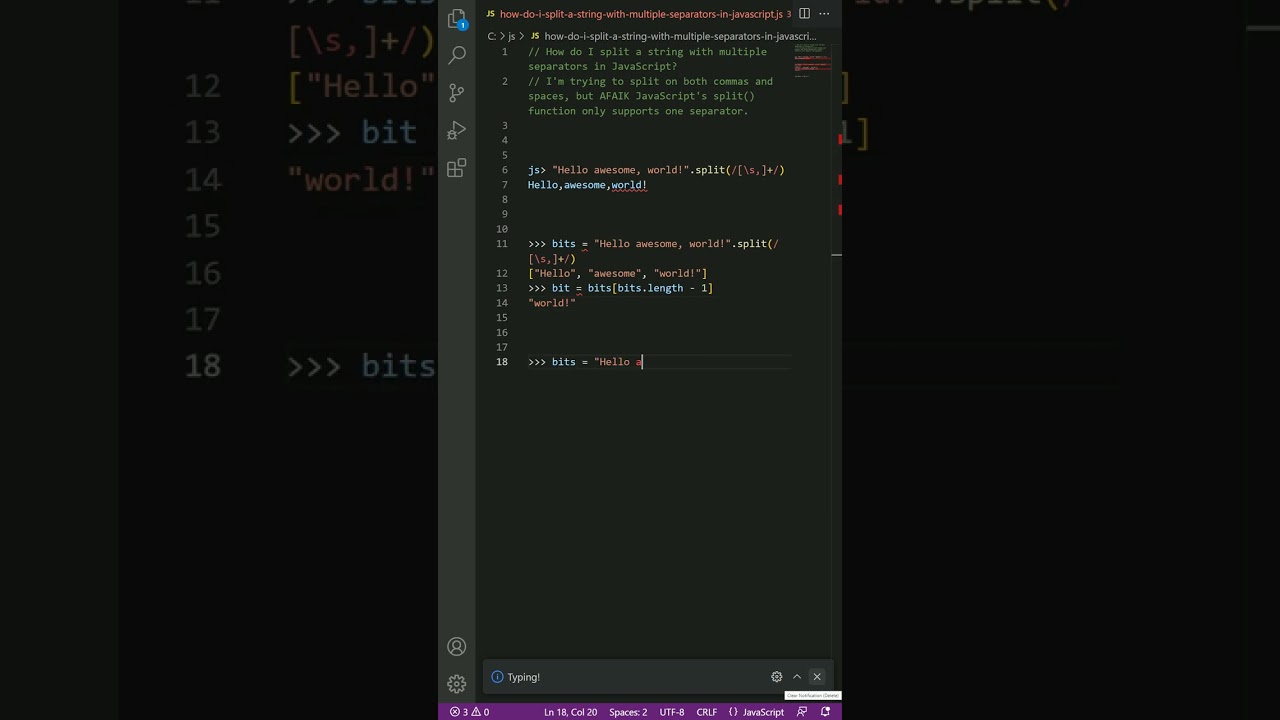 regex - How do I split a string with multiple separators in JavaScript?