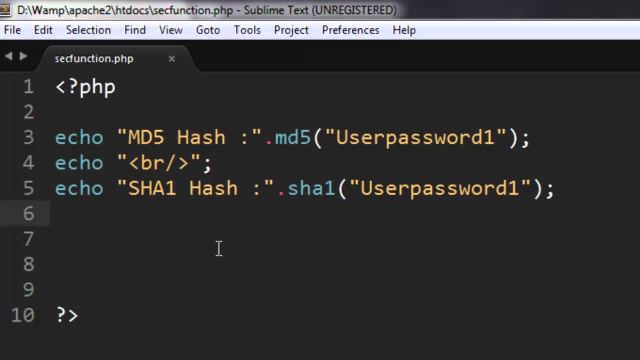 MD5 and SHA1 Hashes in PHP