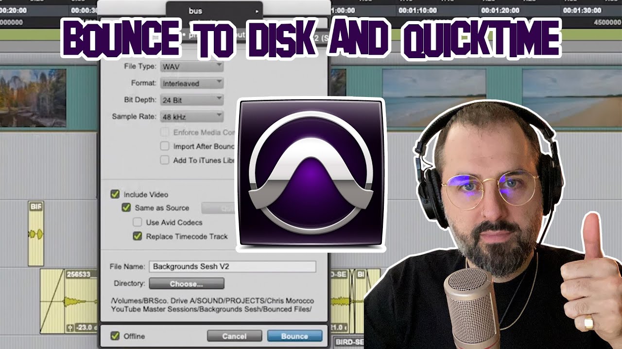 Bounce To Disk & QuickTime in Pro Tools