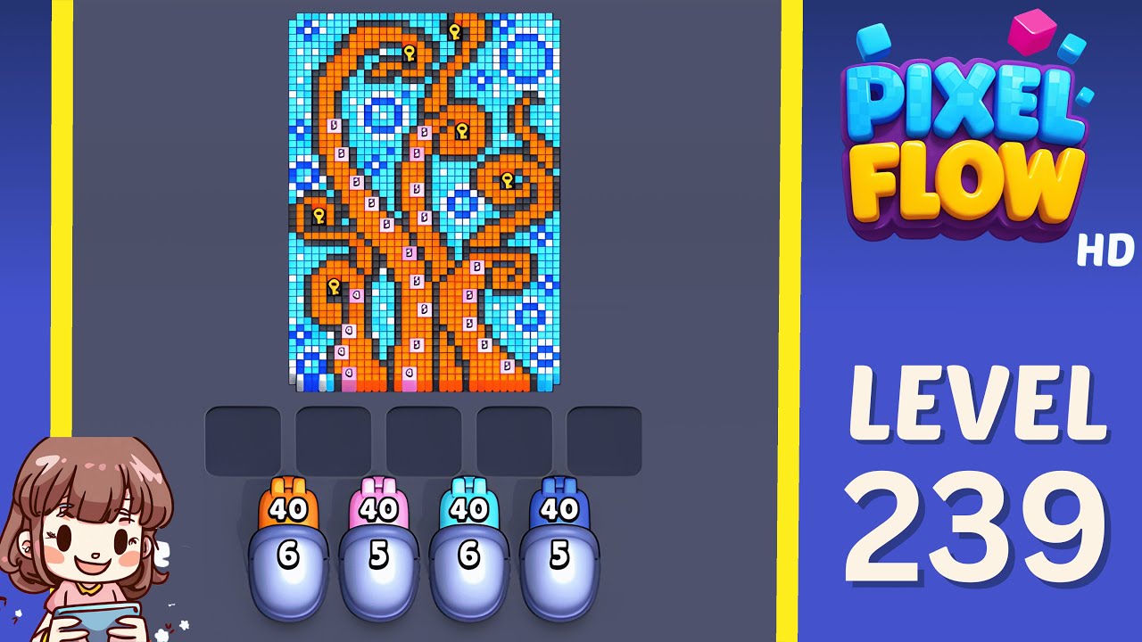 Pixel Flow Level 239 Solution Walkthrough