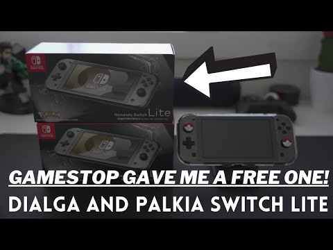 I GOT A FREE DIALGA AND PALKIA SWITCH LITE FROM GAMESTOP! | Dialga and Palkia Switch Lite Unboxing