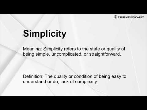 Simplicity Meaning