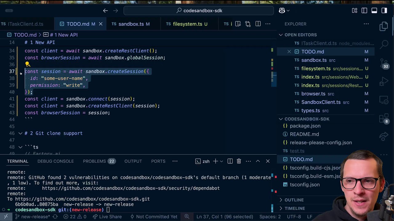 CodeSandbox - SDK - Conclusions on API surface