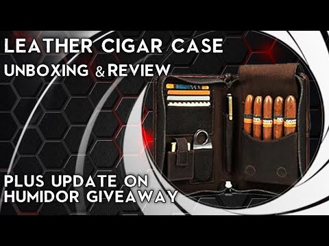 Leather Cigar Case Portfolio Unboxing and Review #unboxing #giveaway #cigars #update #free #humidor