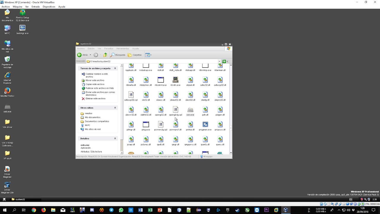 ReactOS programs and explorer.exe running under Windows XP