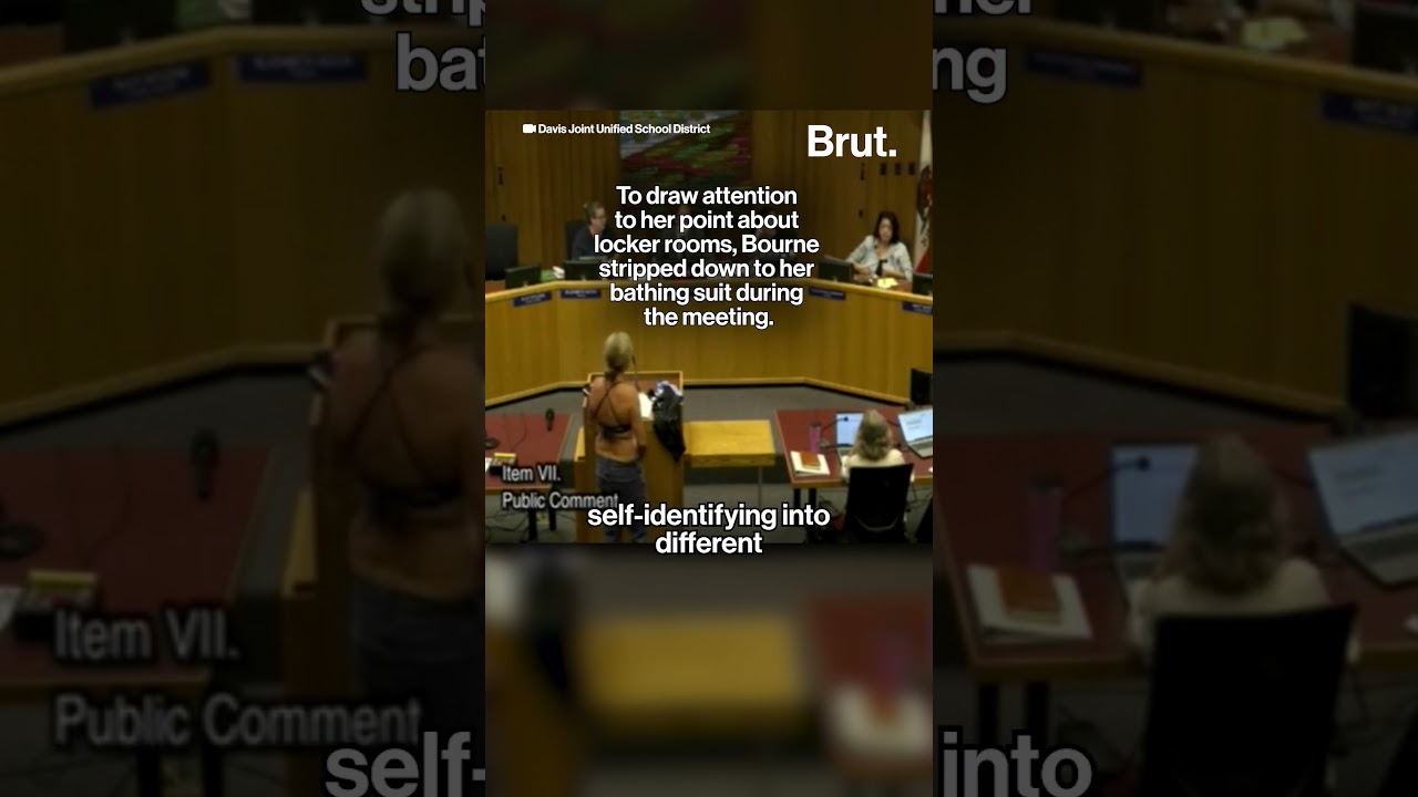 Mom strips down at a school board meeting to protest transgender policies.  #news