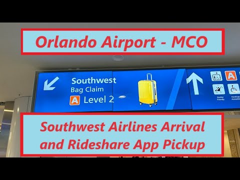 Orlando Airport (MCO) - Southwest Arrival, Baggage Claim, & Ride App Pickup